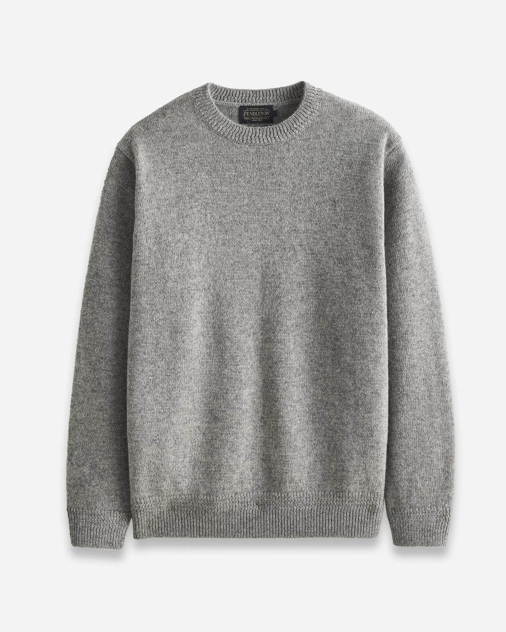 Shetland Wool Crew Light Grey Heather